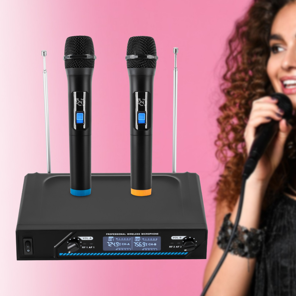 Kit de micrófono inalámbrico Micrófono de karaoke profesional de 2 ...